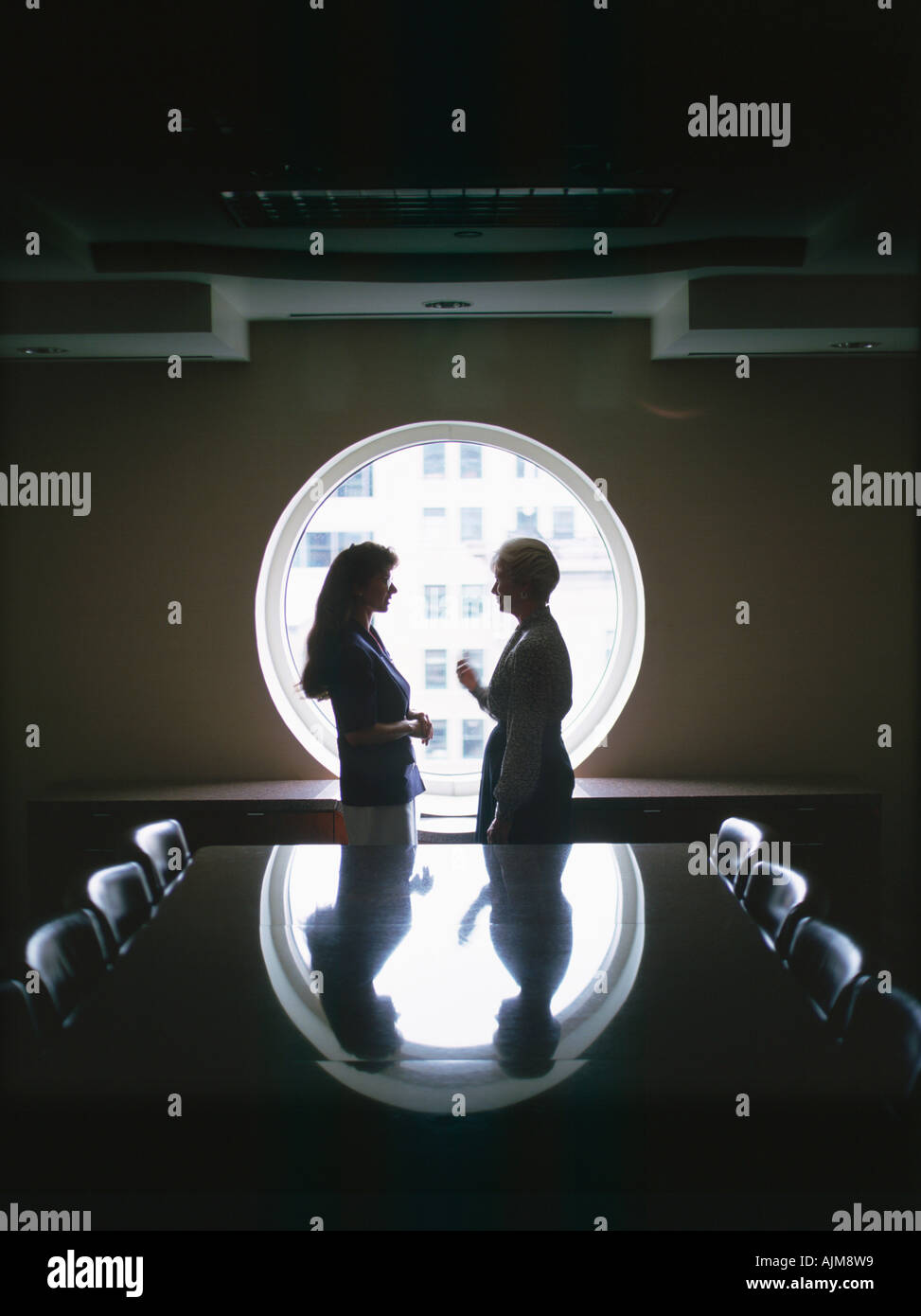 Two executives talking in a conference room Stock Photo - Alamy