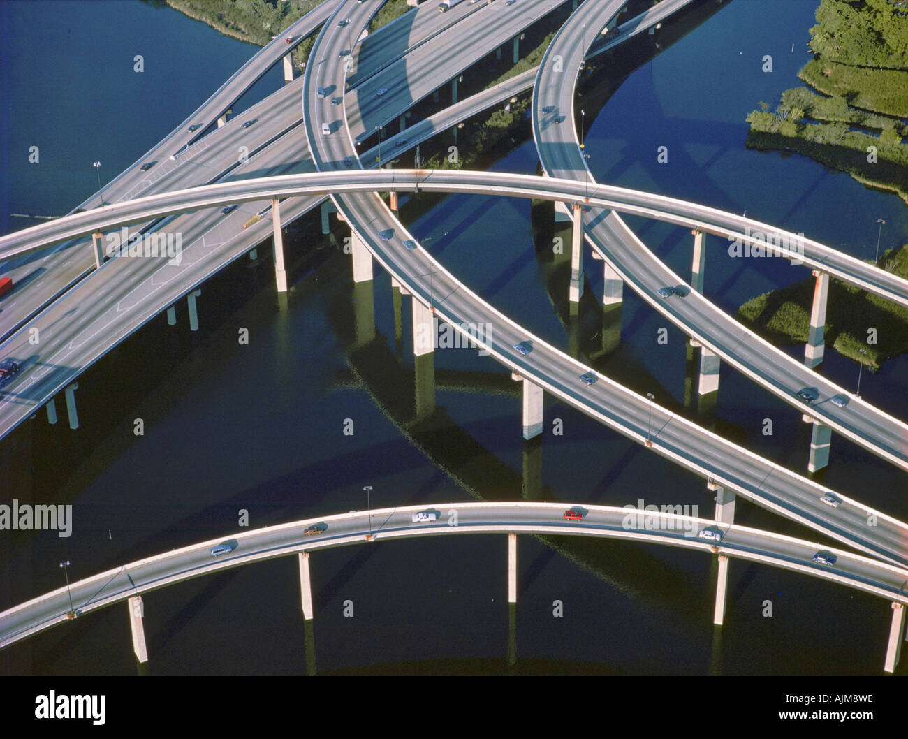 Aerial View Interstate Cloverleaf Highway High Resolution Stock ...