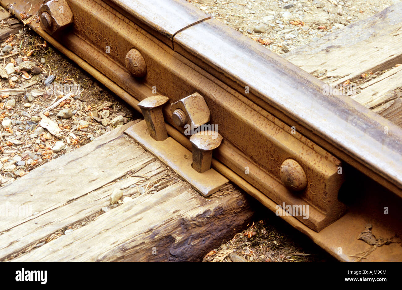 A close up of a train track Stock Photo - Alamy