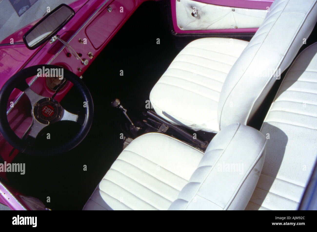 italian classic mini car fiat pink model 1943 Stock Photo - Alamy