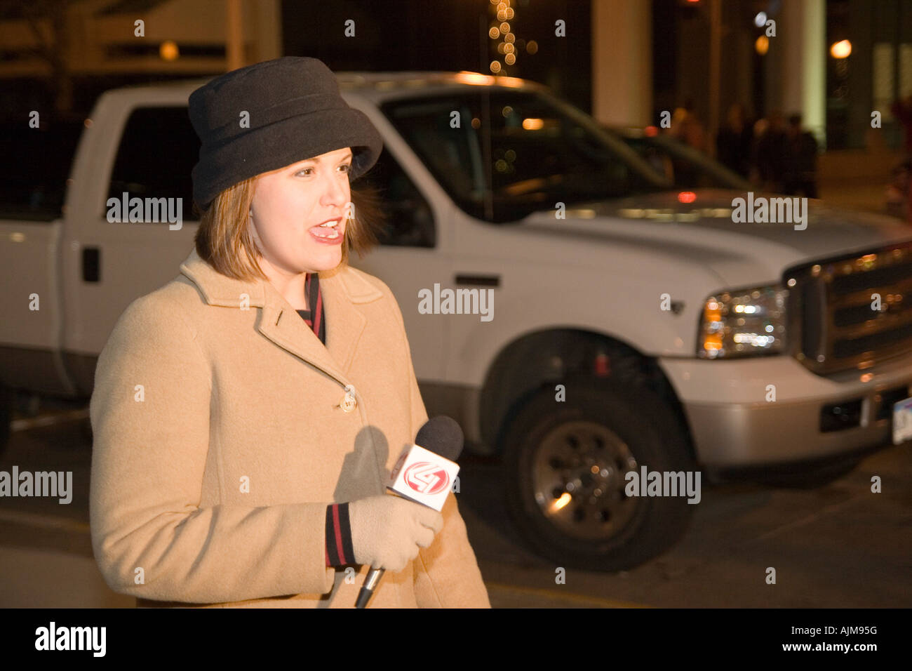 Iowa USA IA Sioux City A Channel 4 NBC news crew covering the Downtown ...