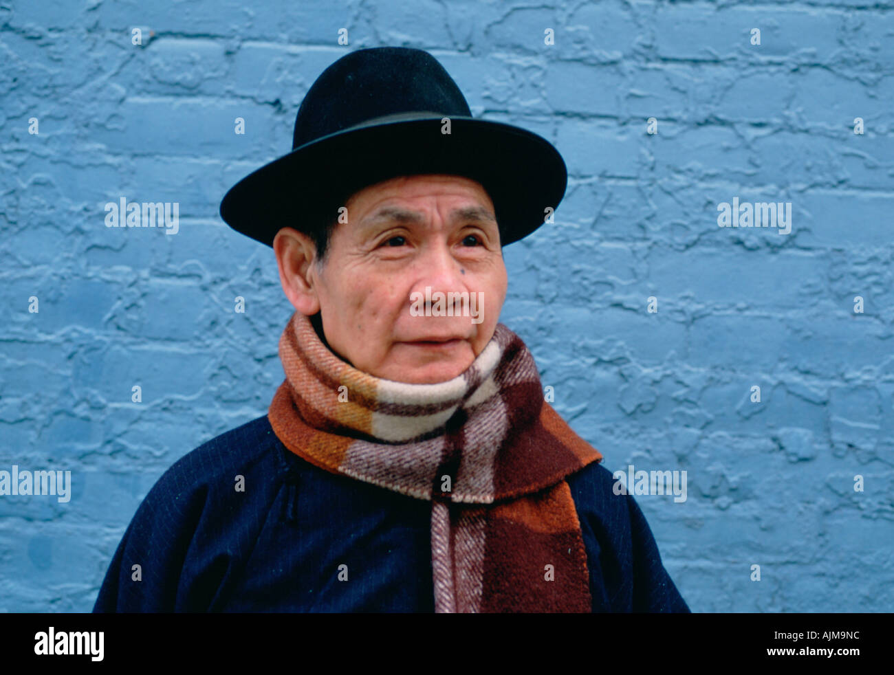 MR portrait of senior Chinese American man in traditional costume ...