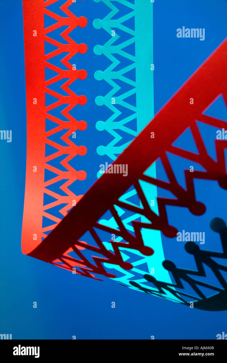 Paper chain peole as dna double helix Stock Photo - Alamy