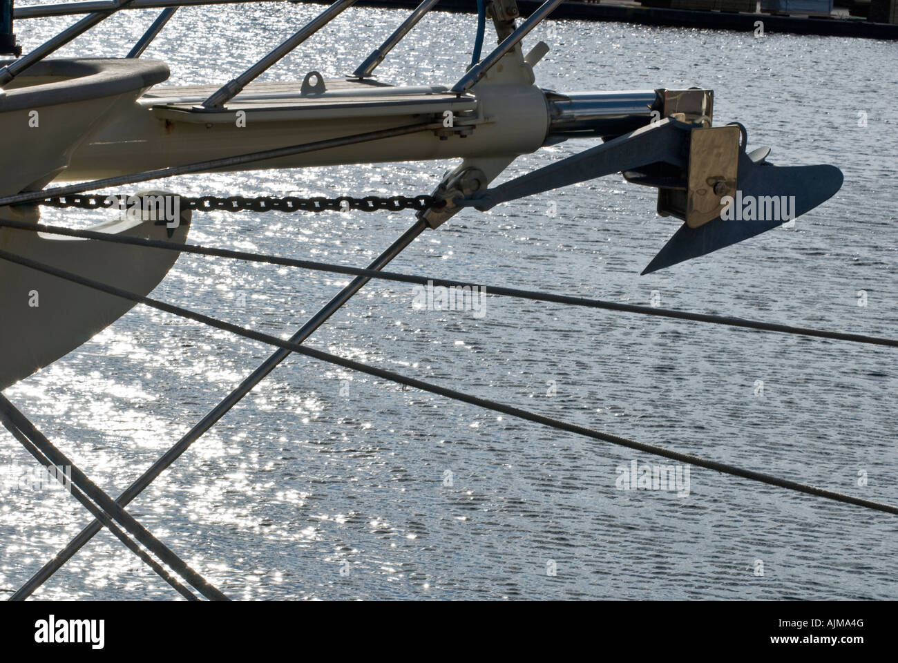 Anchor front Yacht Stock Photo - Alamy
