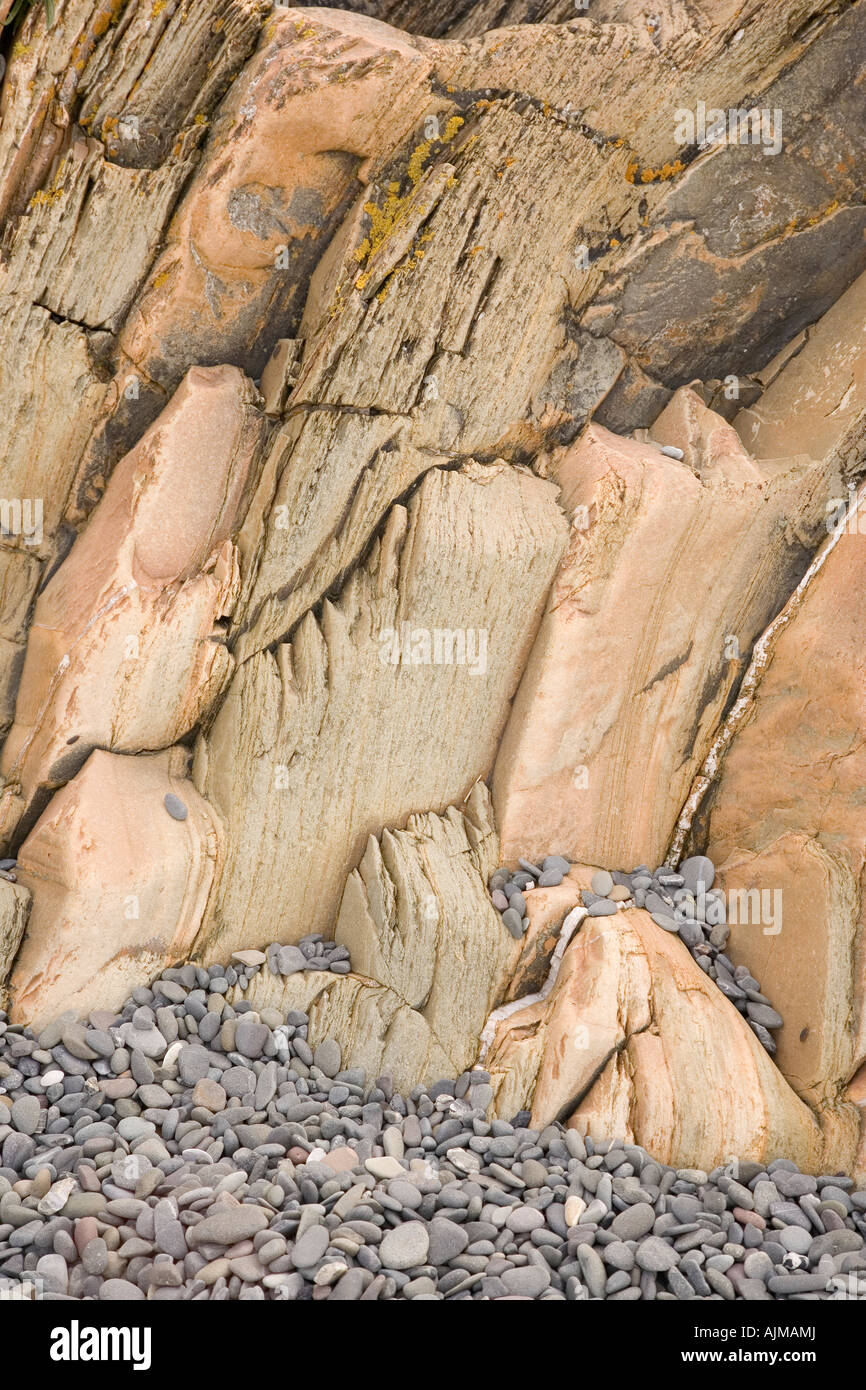 Rock formation pebbles on the shore at Monreith Dumfries and Galloway ...