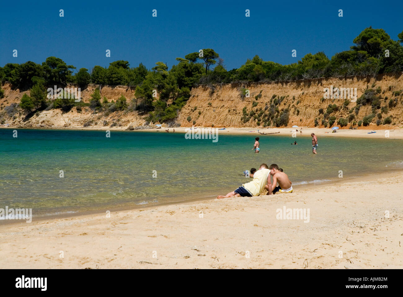 Mandraki Beach north coast Skiathos the Sporades Greece Mediterranean ...