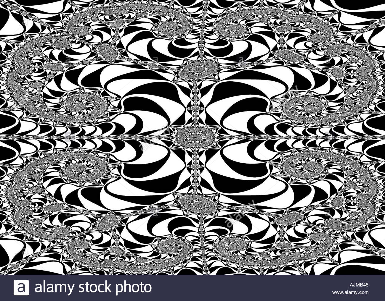 Monochrome Representation of Complex Mathematical Iteration Stock Photo ...