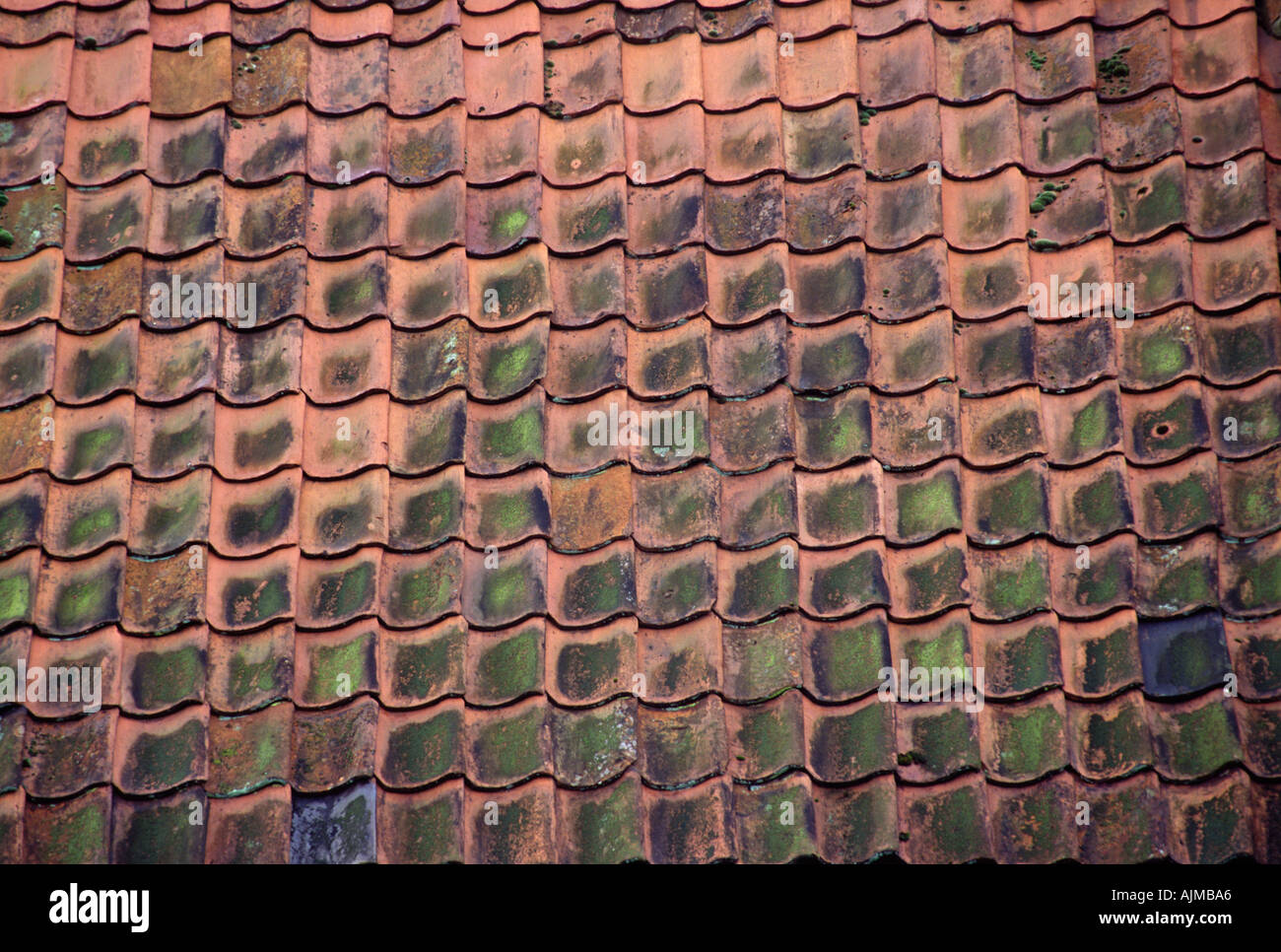 Slanting Roof with Colourful Tiles Stock Photo - Alamy