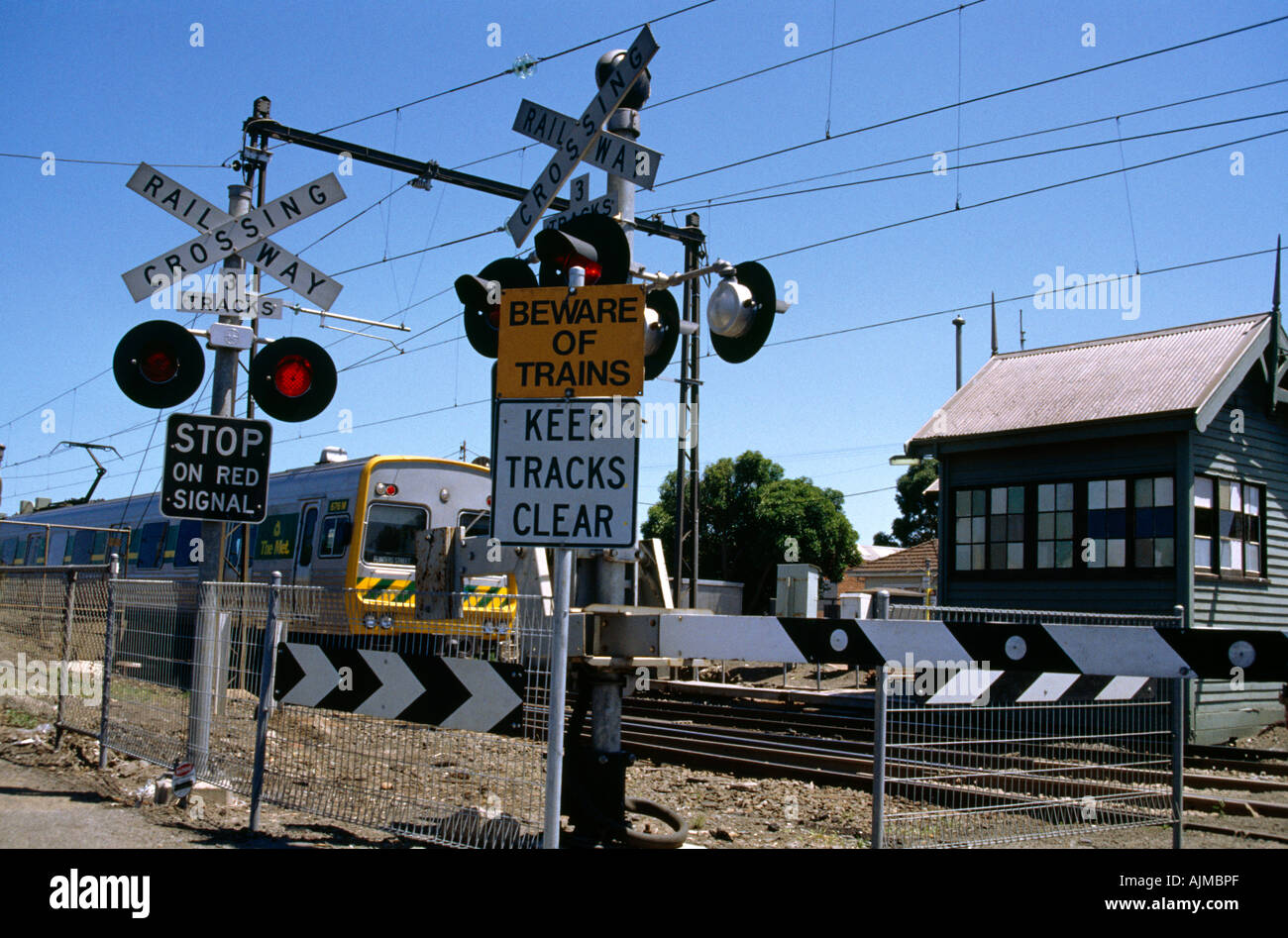 Melbourne Australia Train Crossing Stock Photo - Alamy