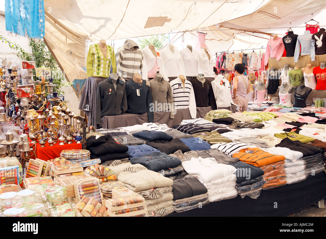 TurgetreisTurkish Pazar (Bazaar) outdoor market cotton clothes & goods ...