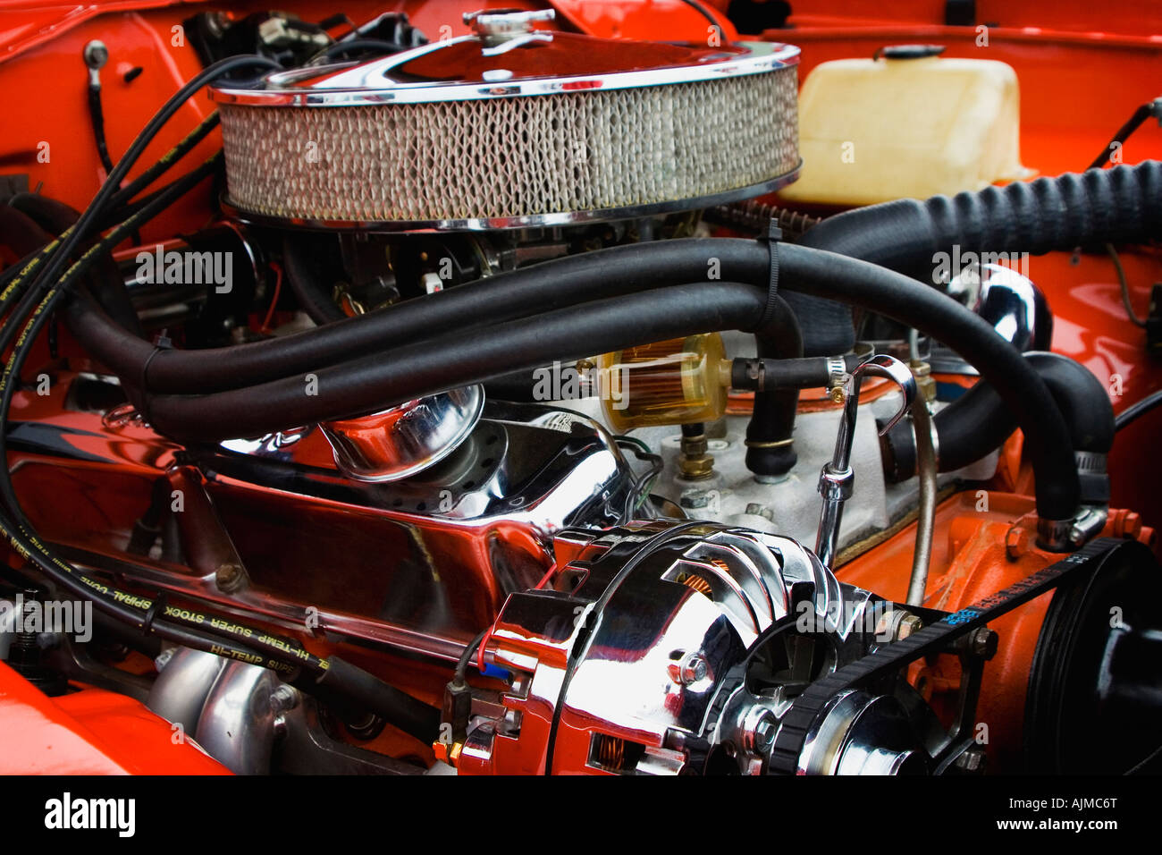 Classic Car Engine Stock Photo - Alamy