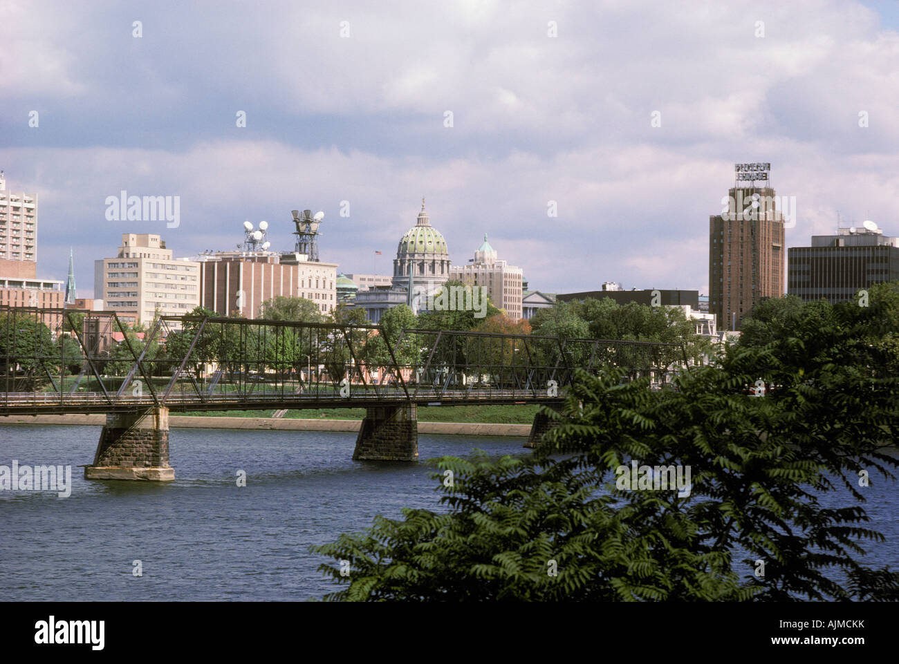 Downtown Harrisburg Pennsylvania Susquehanna River Stock Photos ...