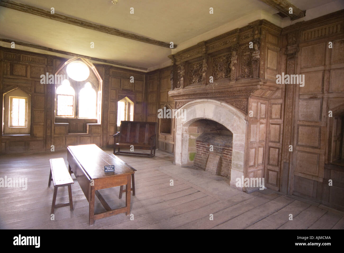 Stokesay Castle Shropshire Solar or living room with 17th century ...