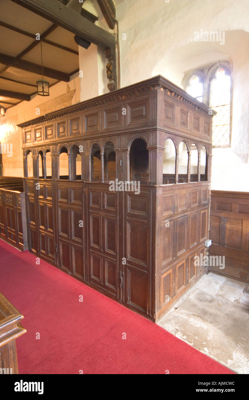 St John the Baptist Church Stokesay Shropshire Enclosed box pew Stock ...