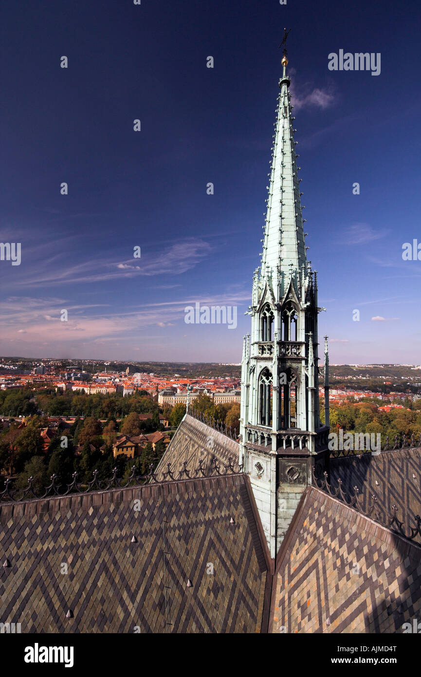 Ornate rooftop, St Vitus Cathedral, Prague, Czech Republic, Europe ...