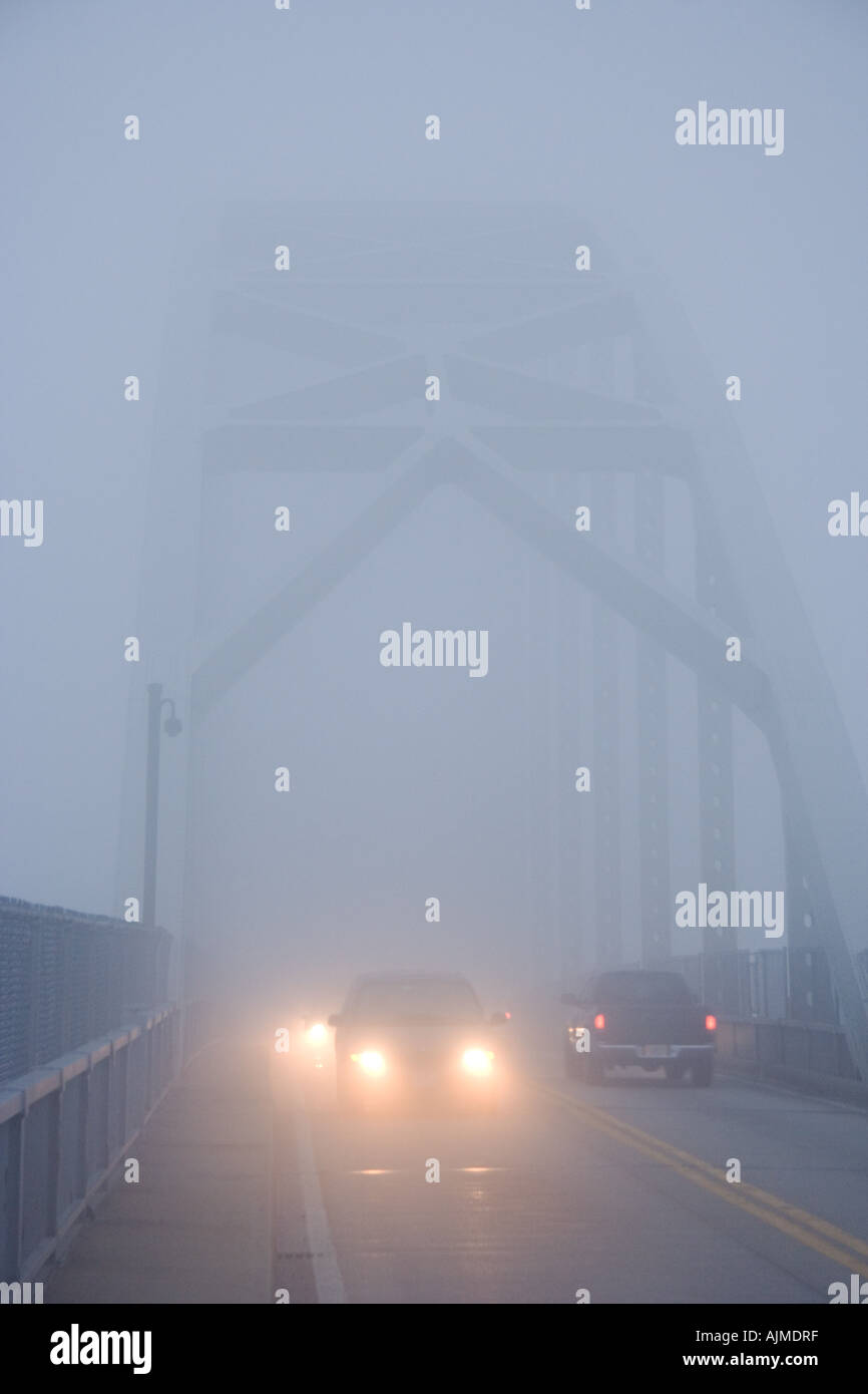 Driving through dense fog Stock Photo - Alamy