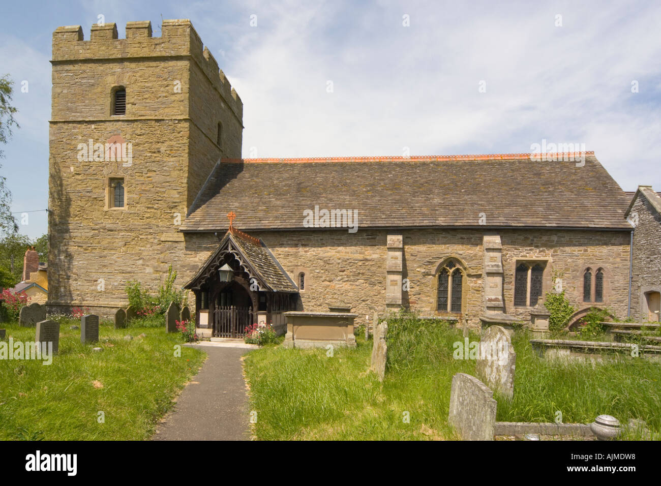 St Swithins Church Clunbury Shropshire Stock Photo - Alamy