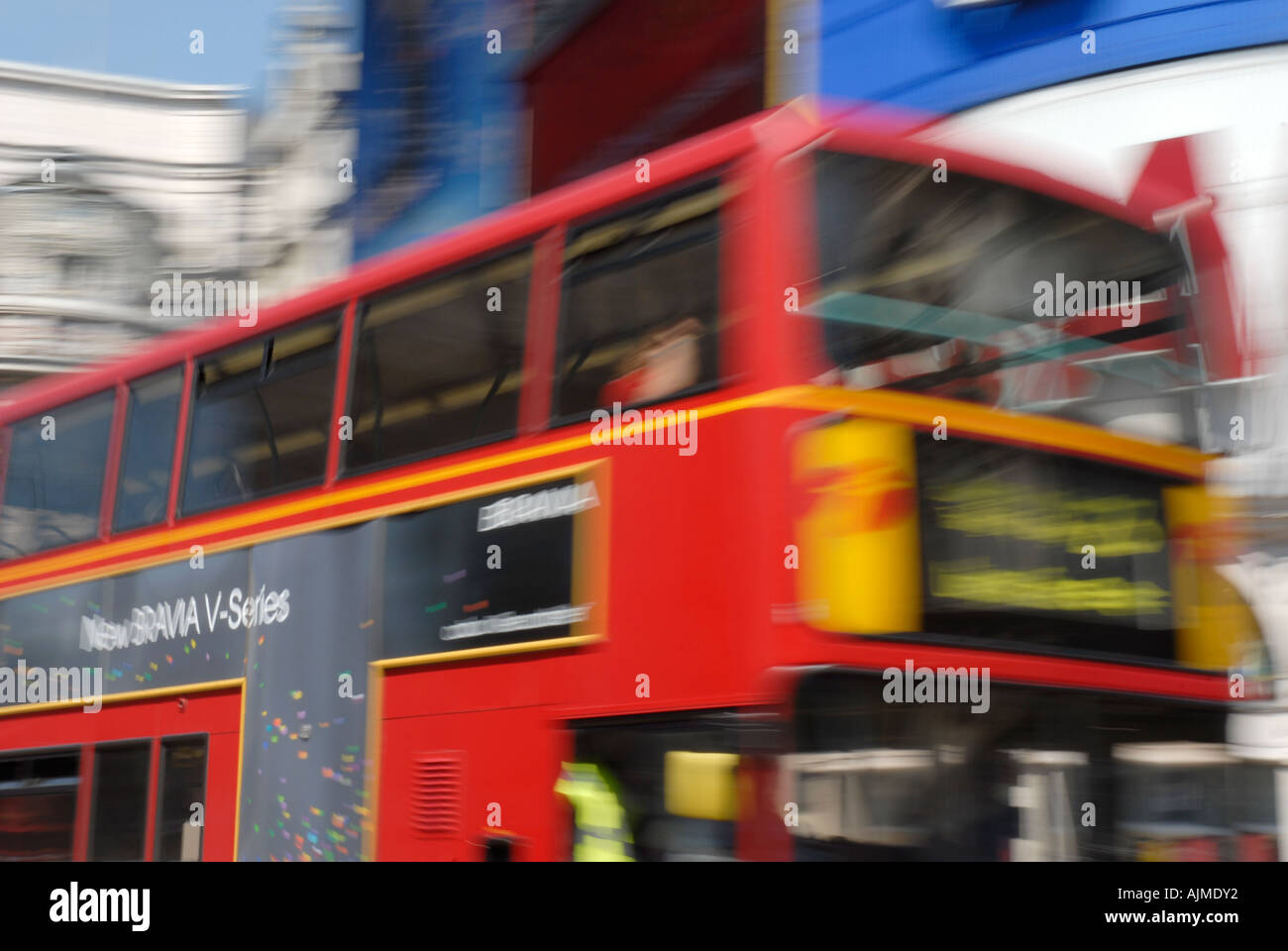 Bus image in Piccadilly Circus London Stock Photo - Alamy
