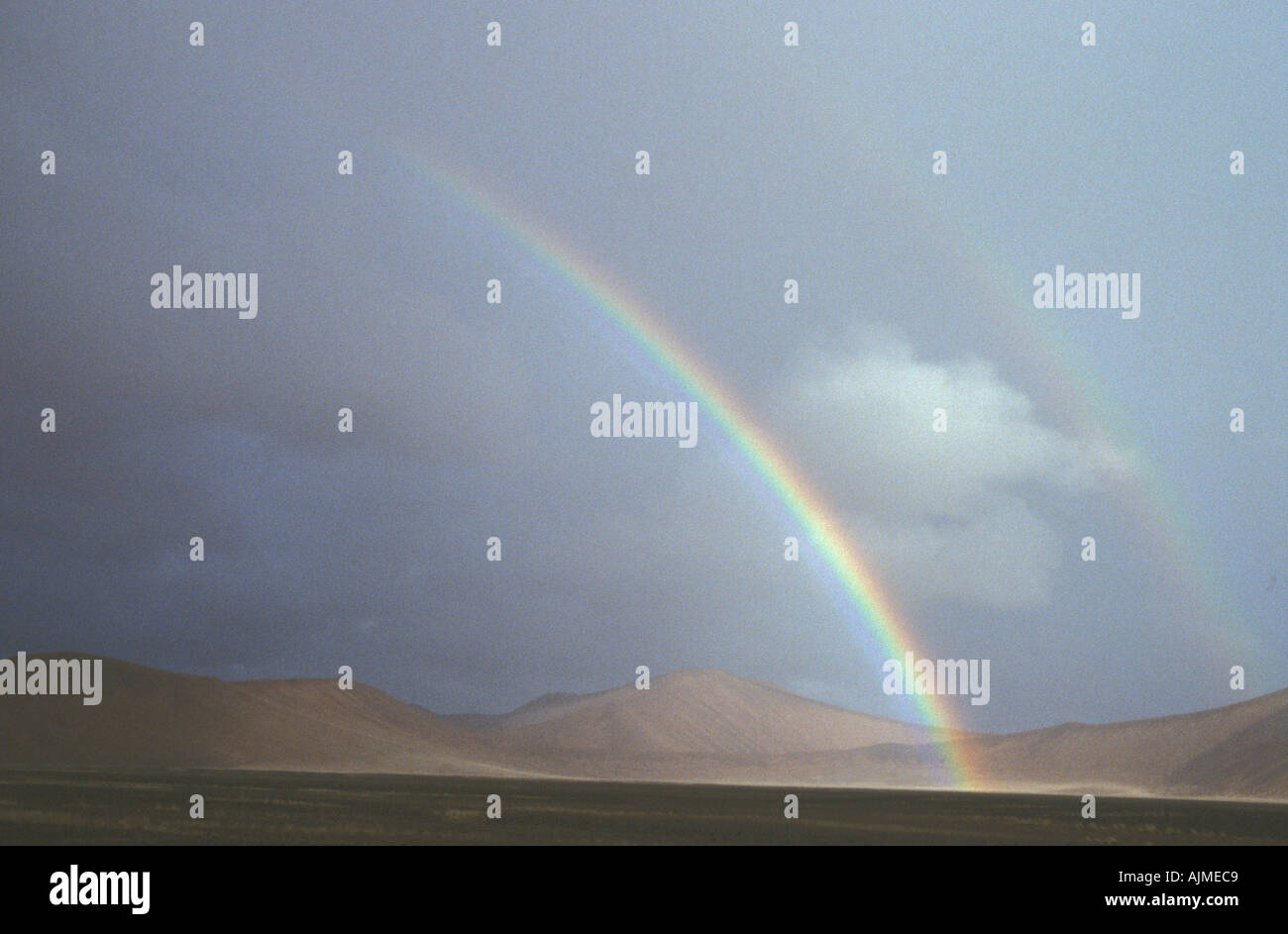 Namibia Doube rainbow and rain in the sand dunes of Sossusvlei Namibia ...