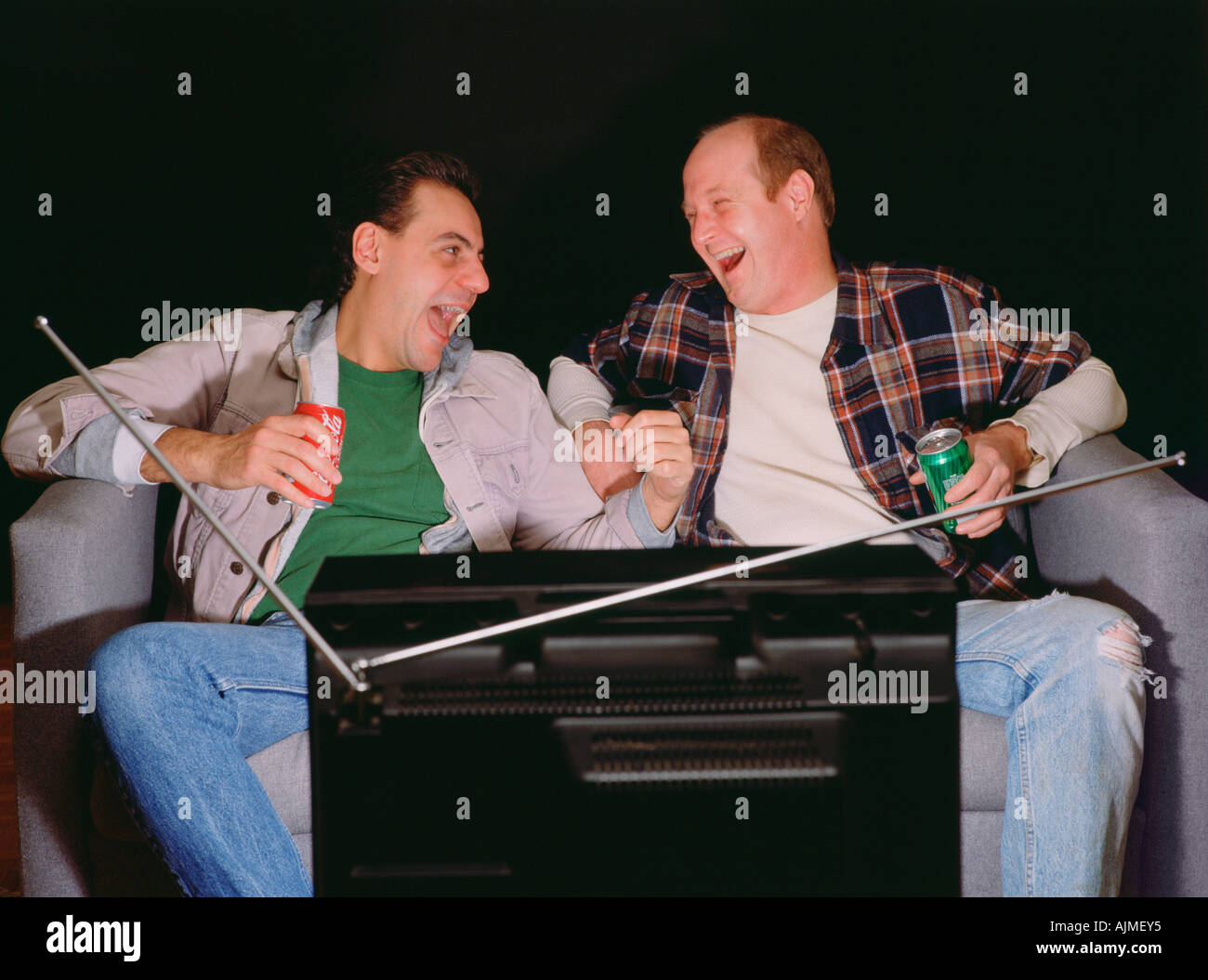 Watching television 1980s hi-res stock photography and images - Alamy