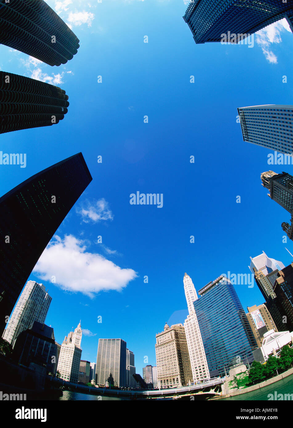 Fisheye chicago skyline hi-res stock photography and images - Alamy