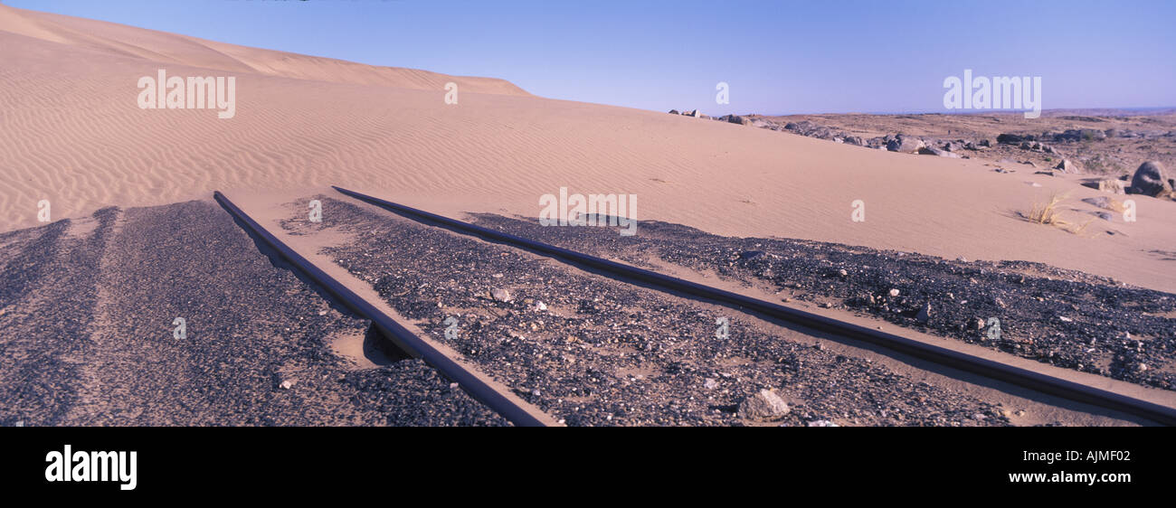 Namibia End of the line sand dunes engulf the railway line at Luderitz ...