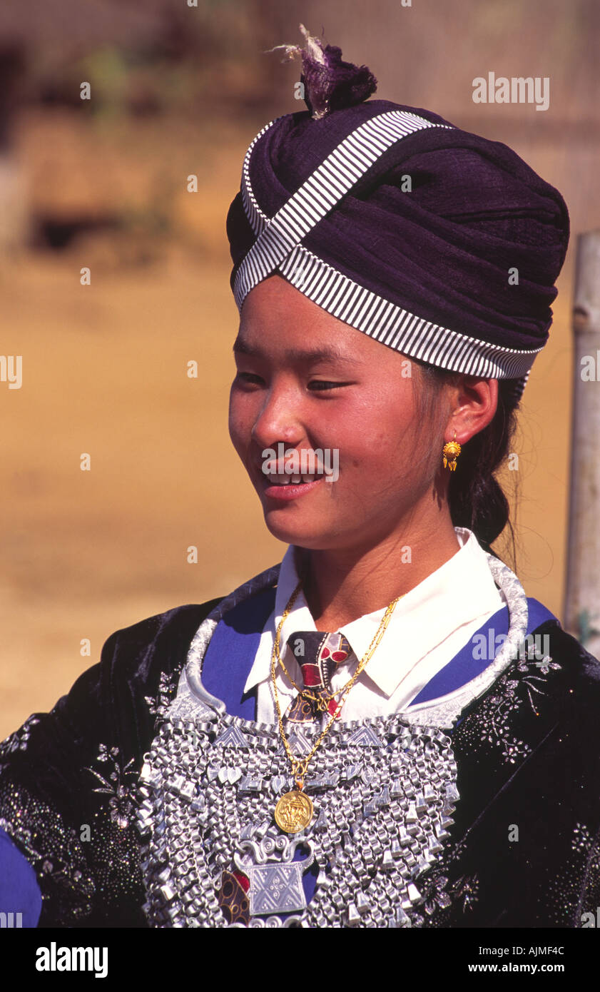 Hmong girl during Hmong new year Xieng khuan Province Northern Laos ...
