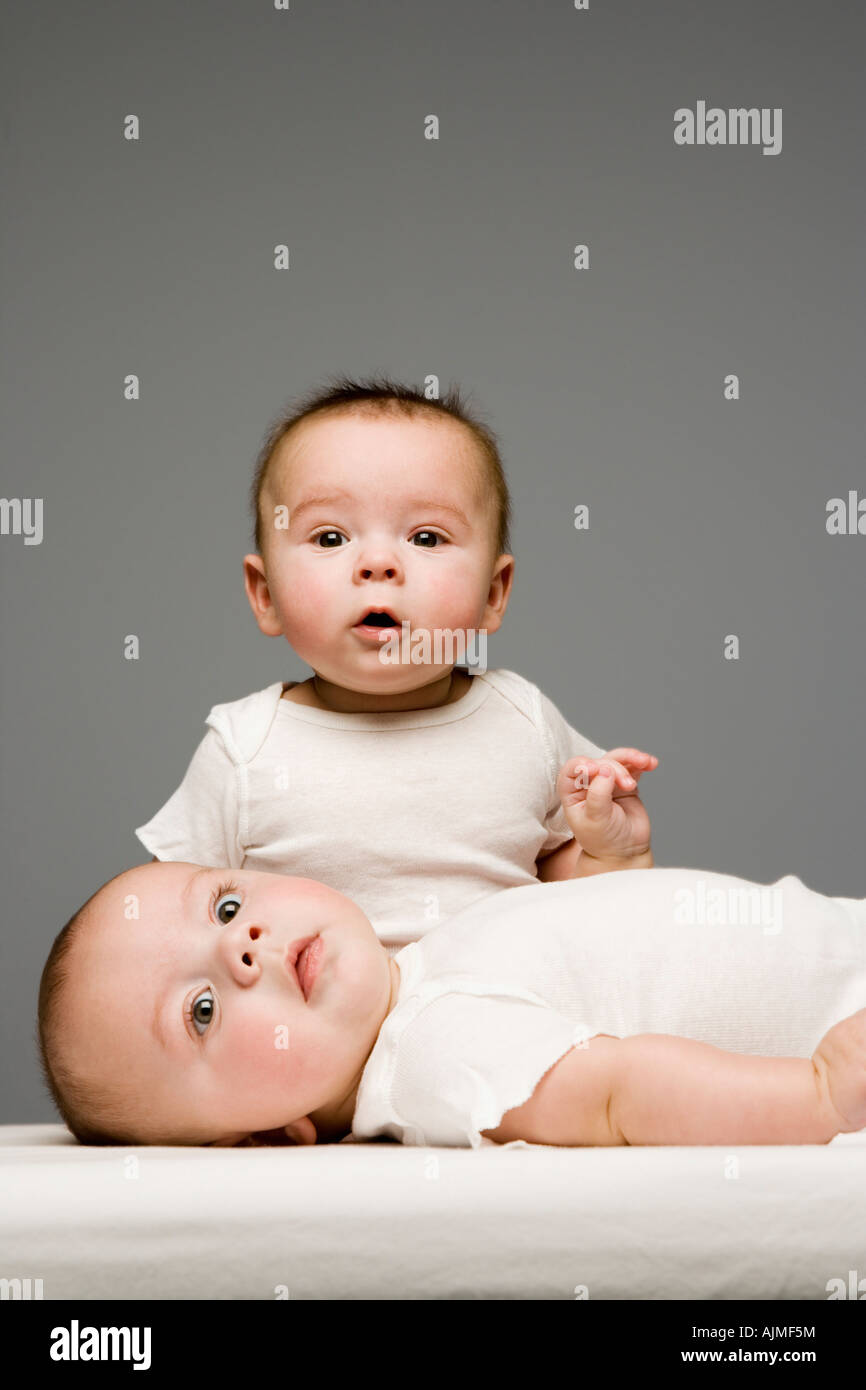 Two adorable babies Stock Photo - Alamy