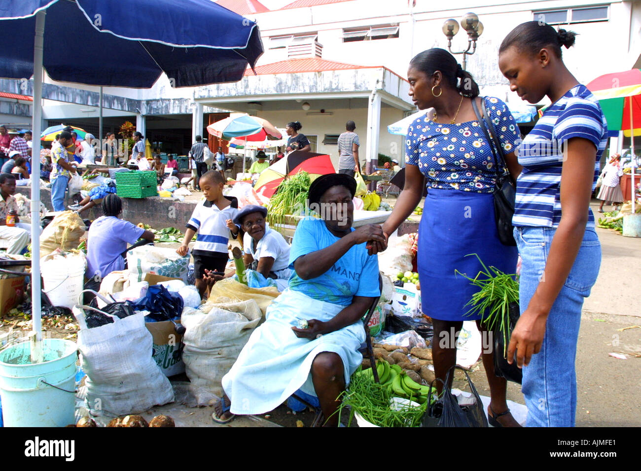 Local market in St.Lucia, caribbean Stock Photo - Alamy