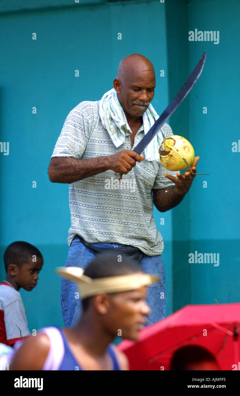 Local market in St.Lucia, caribbean Stock Photo - Alamy