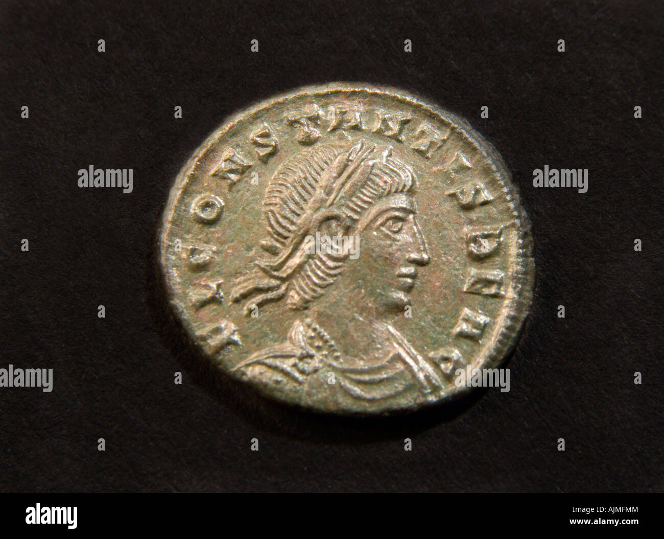 Bronze Roman Coin of emperor Constantius II effigy, ancient money coin ...
