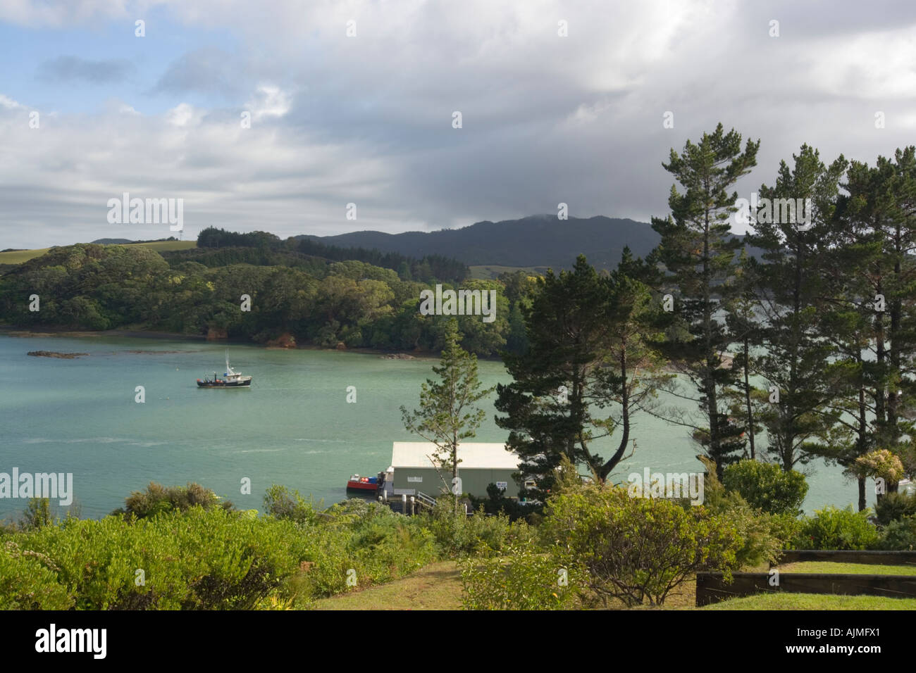 Mangonui Motel New Zealand panoramic view of doubtless bay Stock Photo ...