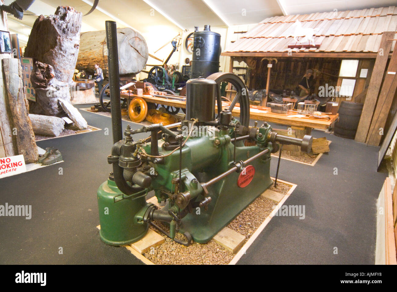 Matakohe New Zealand Kauri Museum Tangye stationary steam engine Stock ...