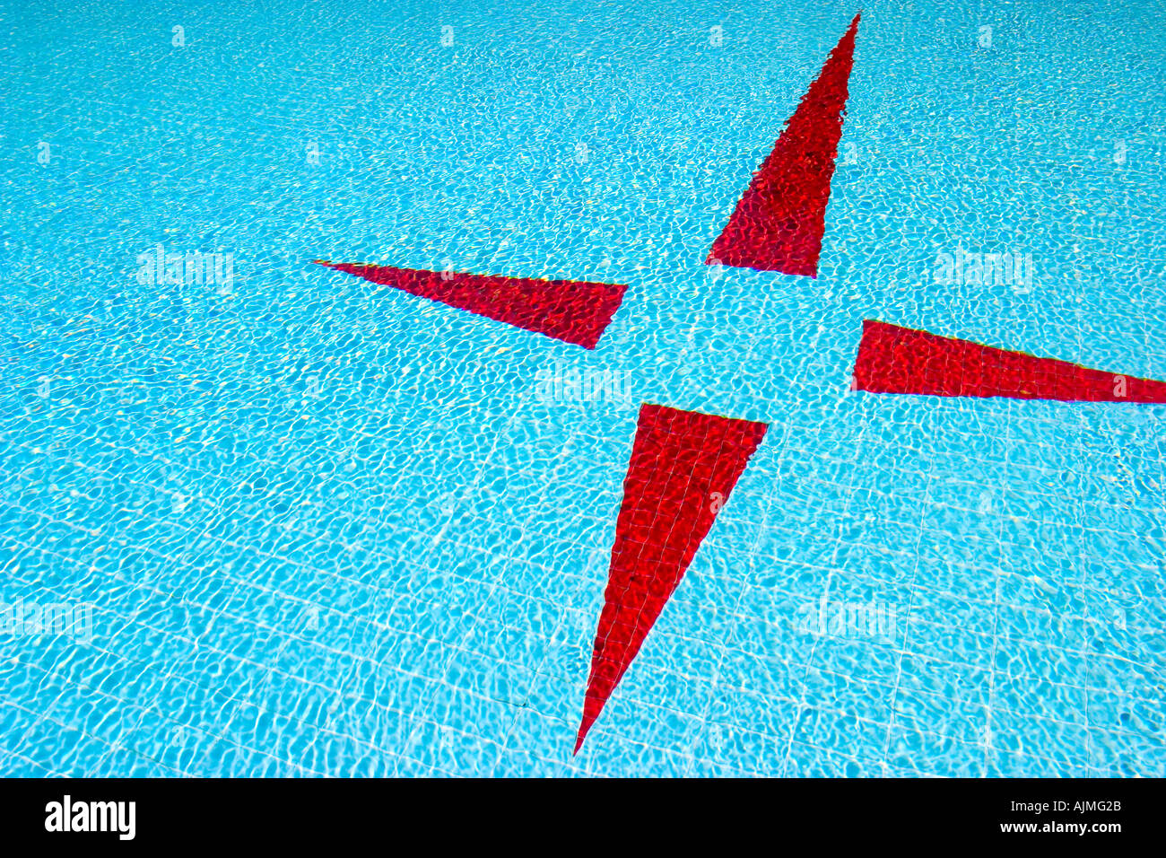 red cross underwater in water of swimming pool Stock Photo - Alamy