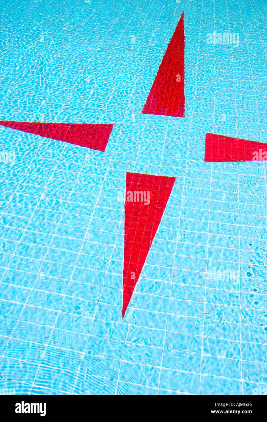 red cross underwater in water of swimming pool Stock Photo - Alamy