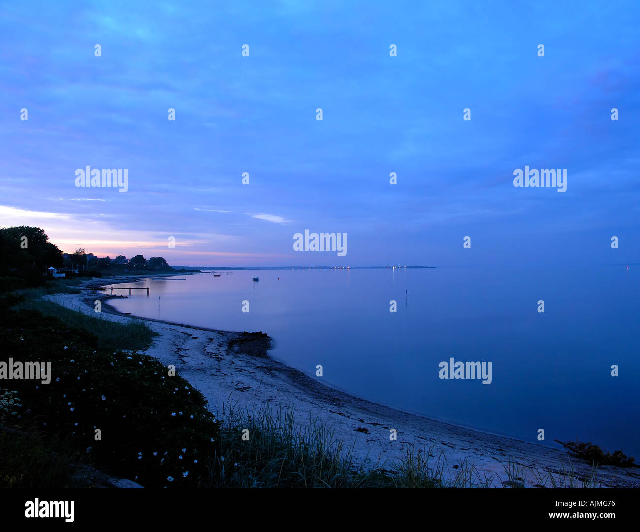 Struer bay Limfjorden denmark Western Jutland at a silent night with ...