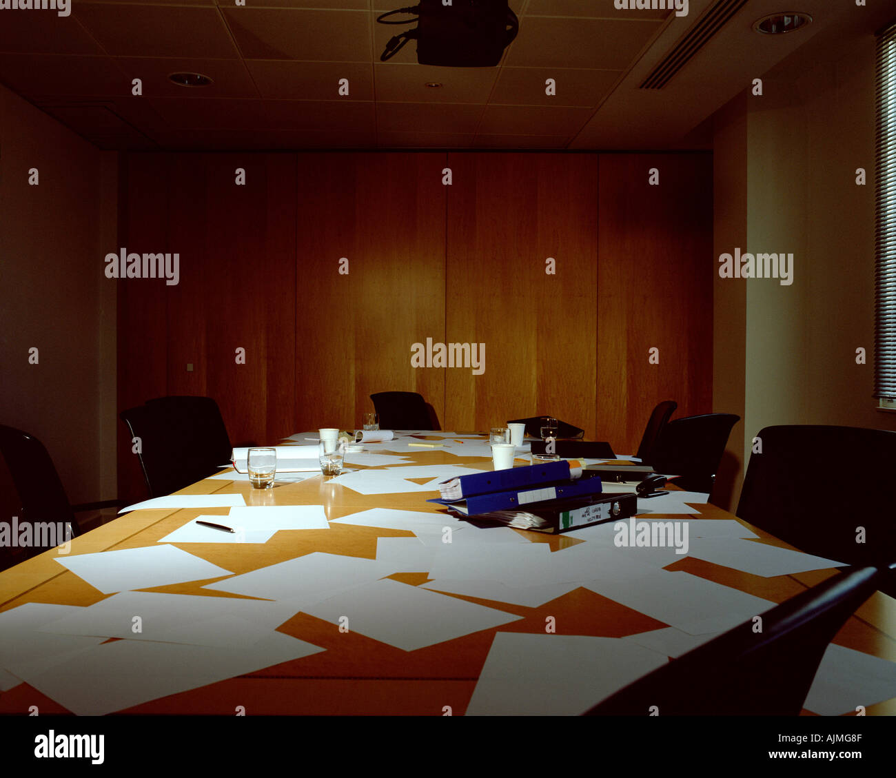 Messy conference room Stock Photo - Alamy