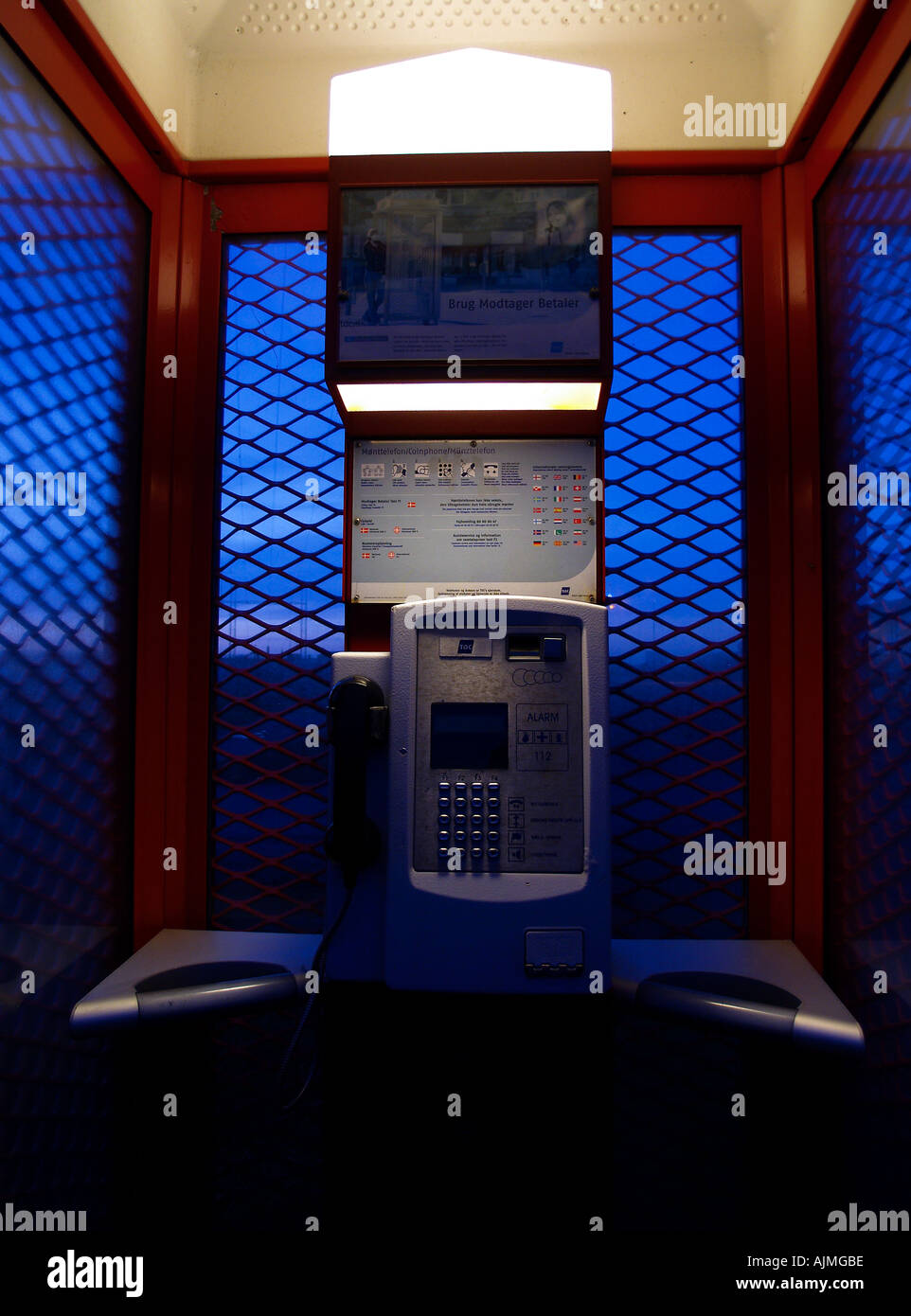 Pay Phone booth at night symbolising communication and connections ...