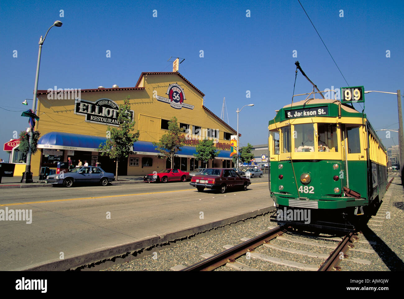 Elk254 1756 Washington Seattle waterfront trolley Stock Photo - Alamy