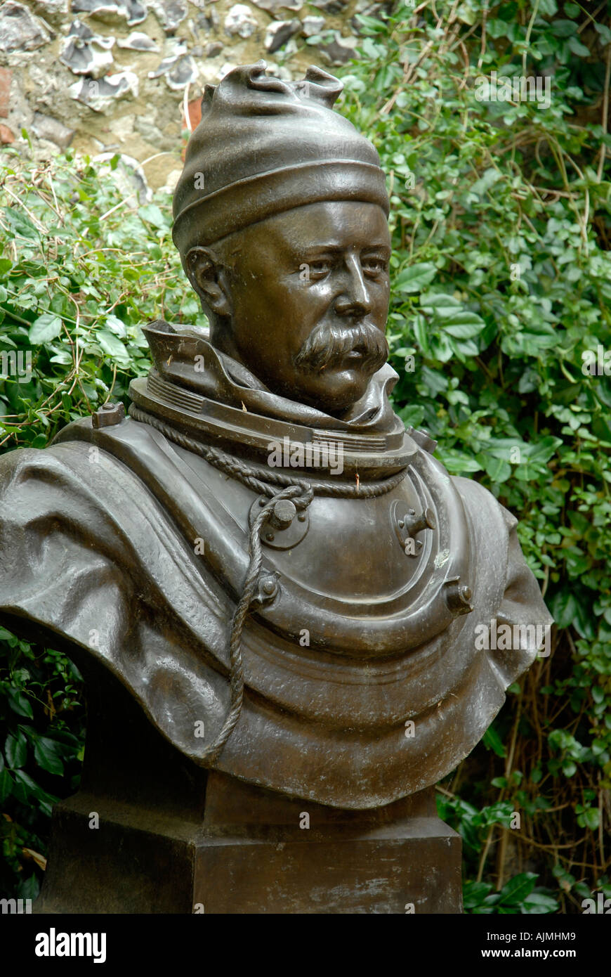 Bronze sculpture of William Walker M.V.O the diver who saved Winchester ...