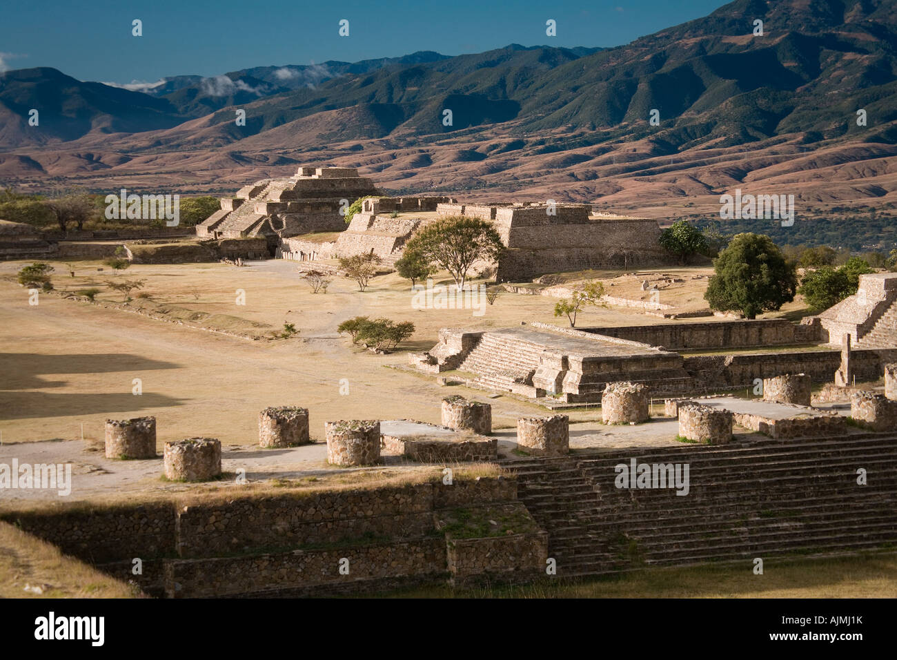 The archaelogical ruins of Monte Alban ancient capital of the Zapotecs ...