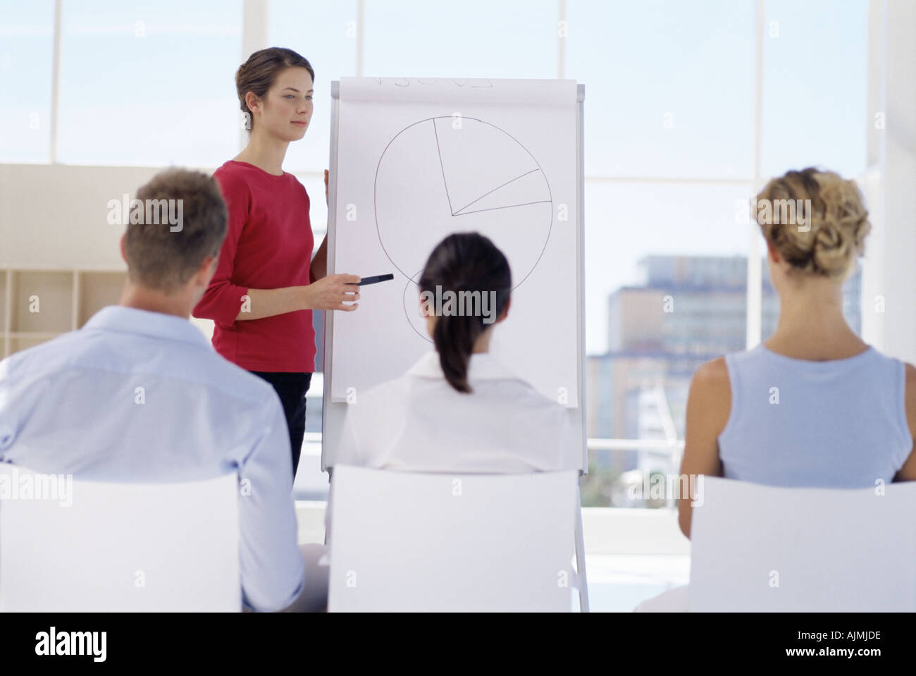 Woman giving presentation Stock Photo - Alamy