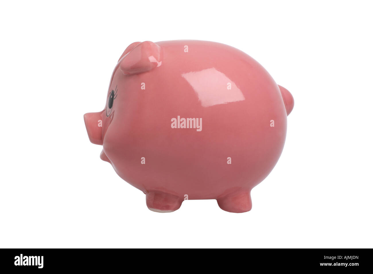 Piggy bank cut out on white background Stock Photo - Alamy