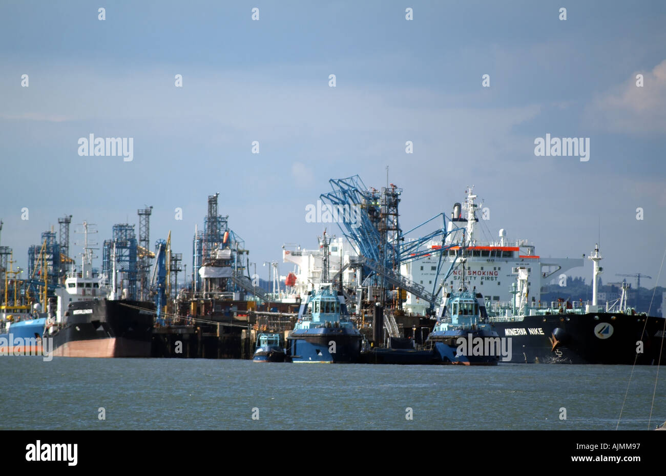 Fawley Refinery on Southampton Water Hampshire southern England UK ...