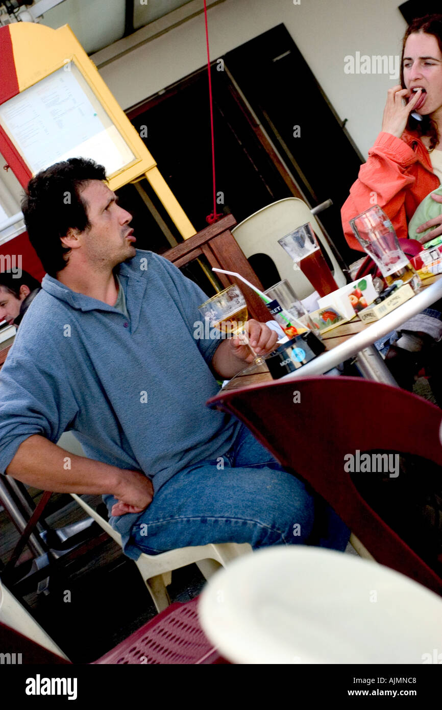 man sitting in a cafe in Paris France Stock Photo - Alamy