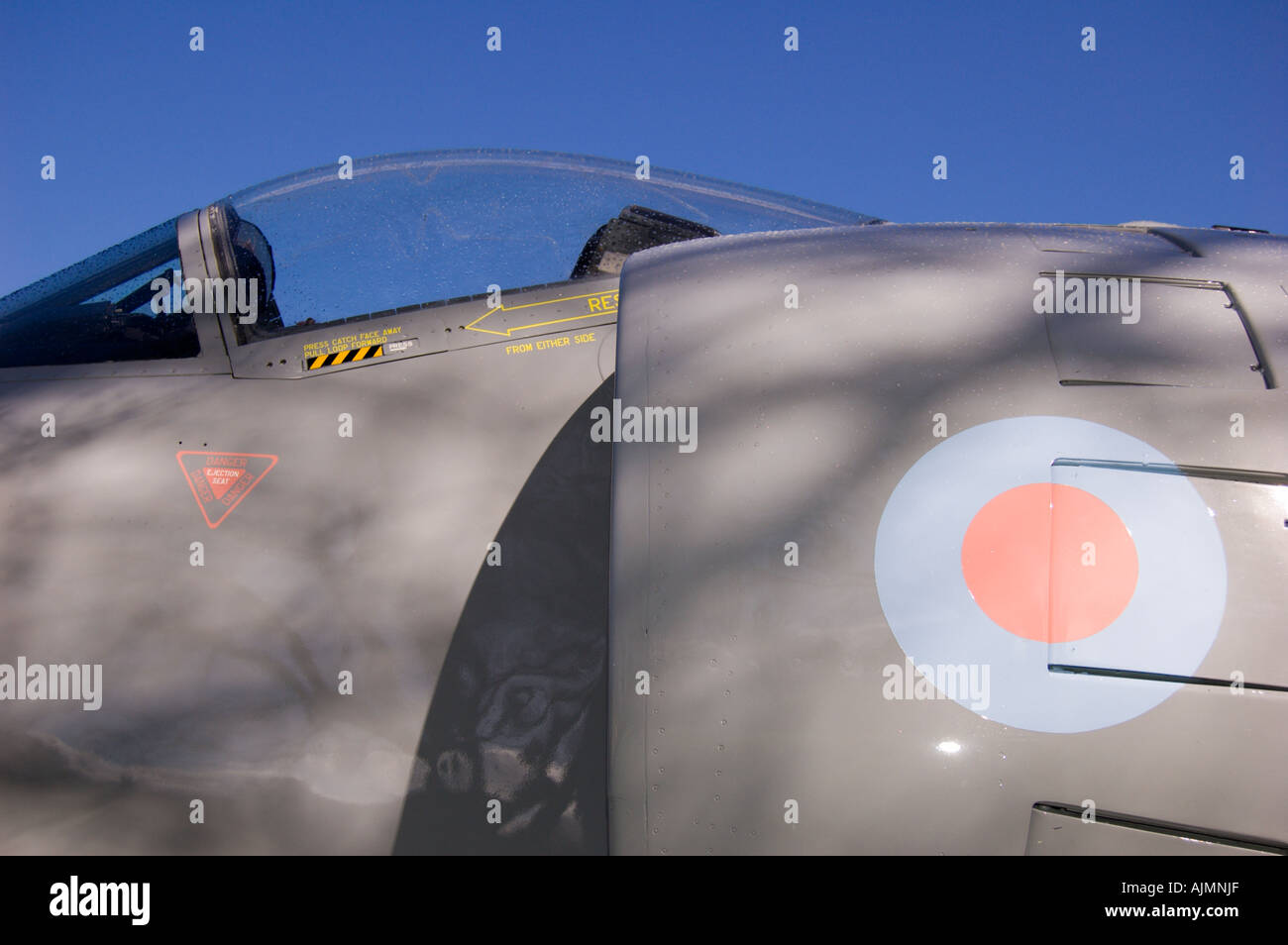 Sea Harrier cockpit against blue sky Stock Photo - Alamy