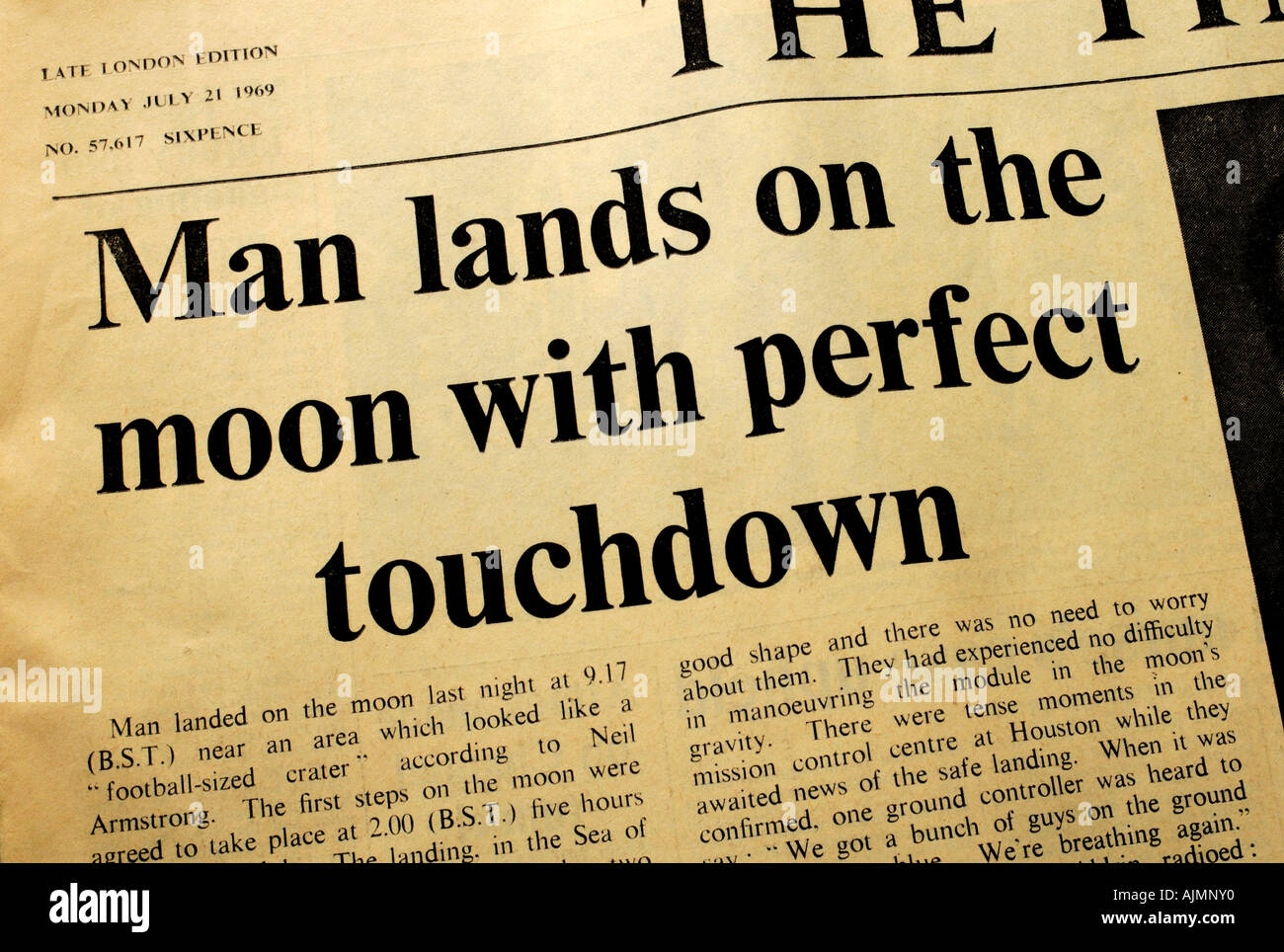 Readable Newspaper Article 1969 Neil Armstrong