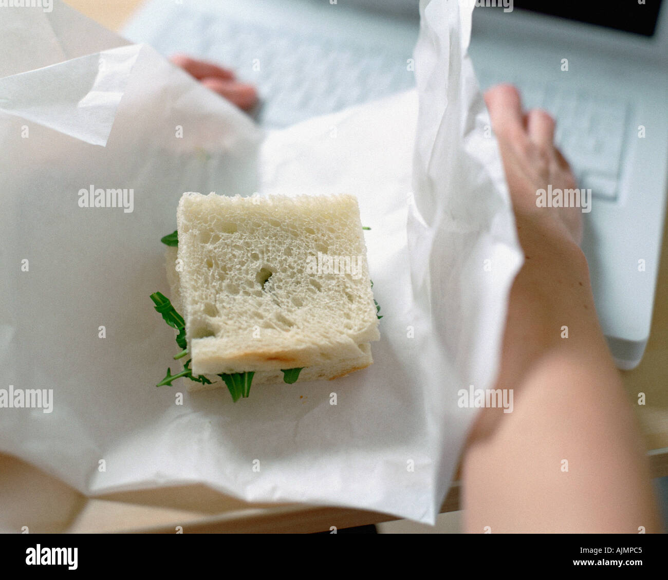 Square sandwich on desk Stock Photo - Alamy