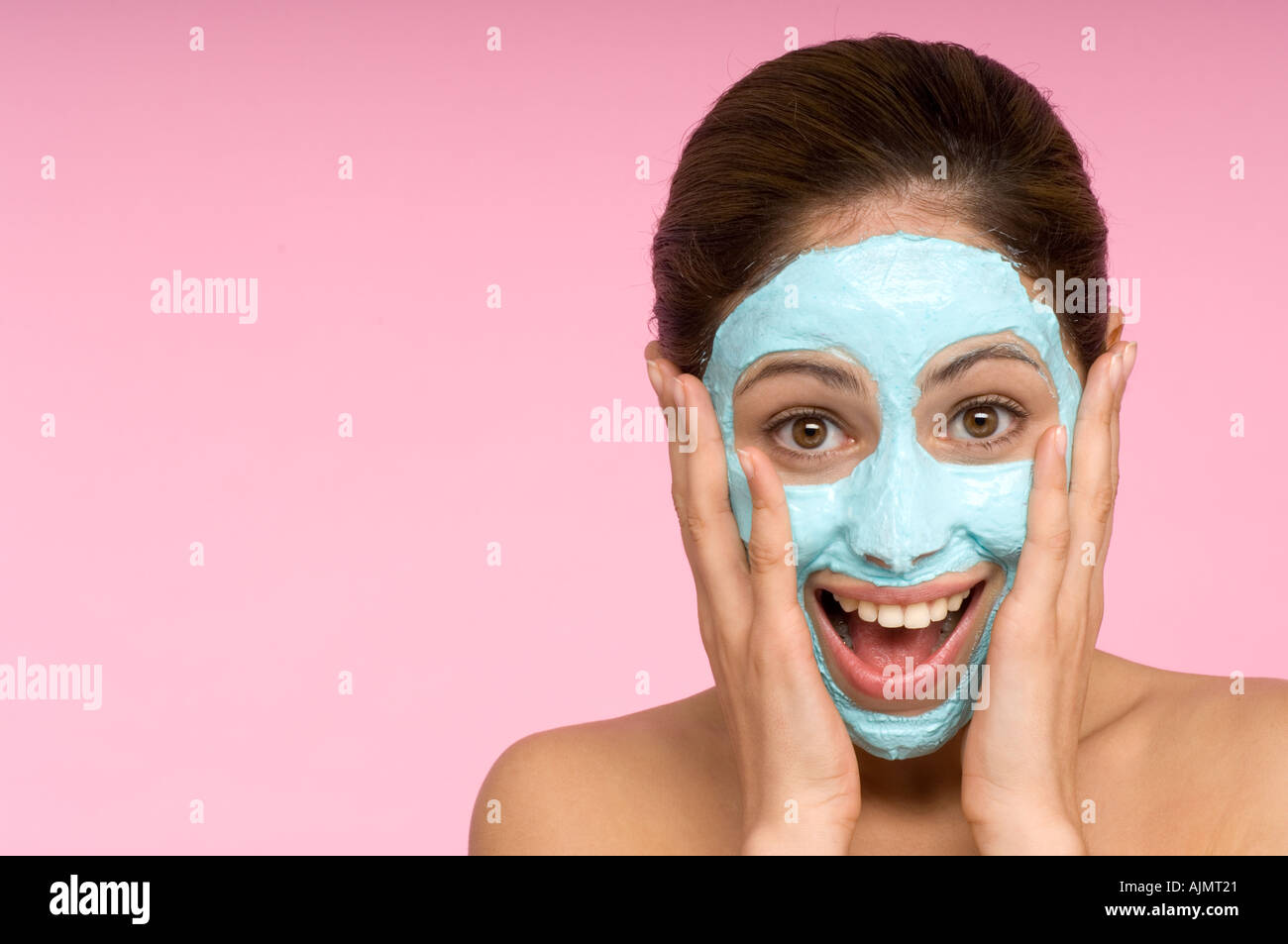 young woman laughing with face mask Stock Photo - Alamy