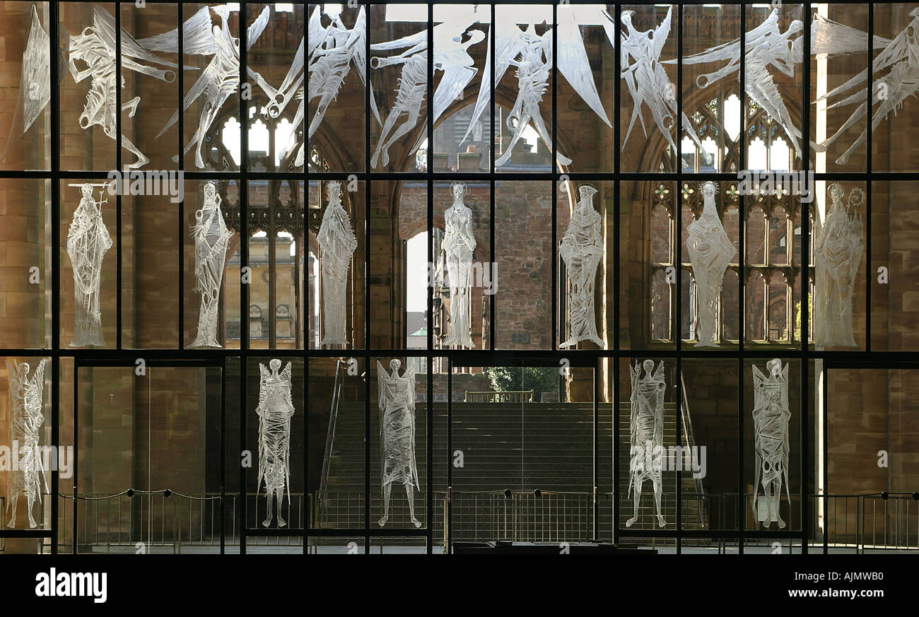 England Coventry cathedral West screen Stock Photo - Alamy